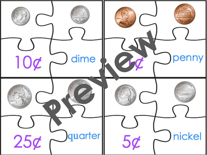 Coin Activities & Games With Names + Values Penny, Nickel, Dime ...