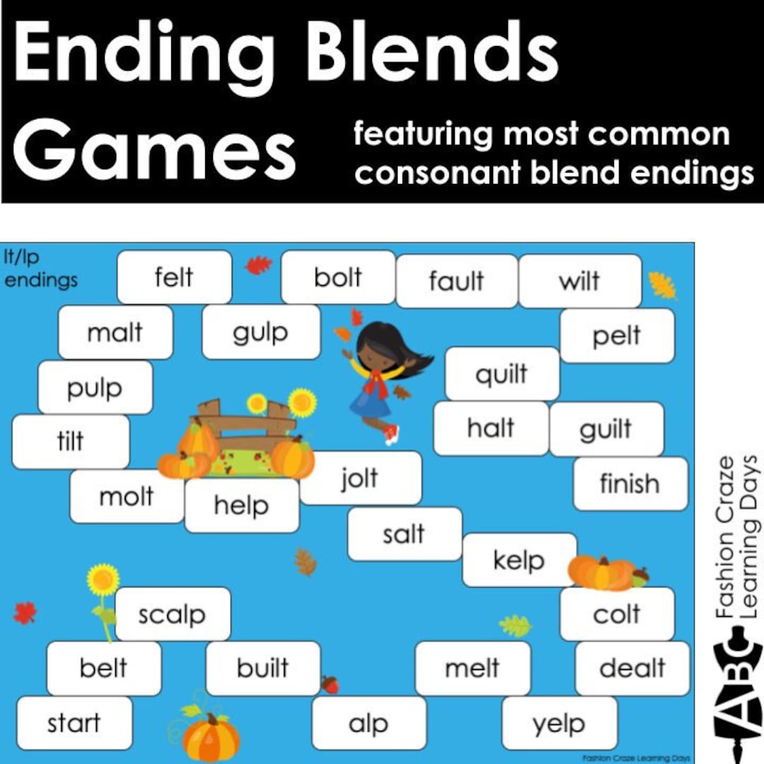 Ending Blends Games Lf, Lt, Lp, Mp, Nd, Nk, Sk, Nt, St Blends Ending ...