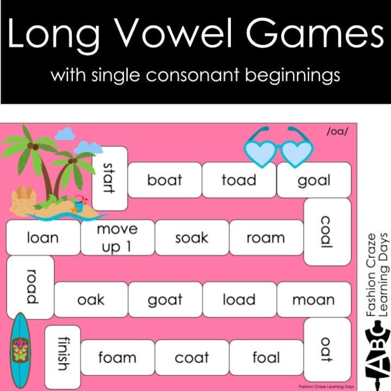 Long Vowel Games Long Vowel Teams Long Vowel Words Long - Etsy