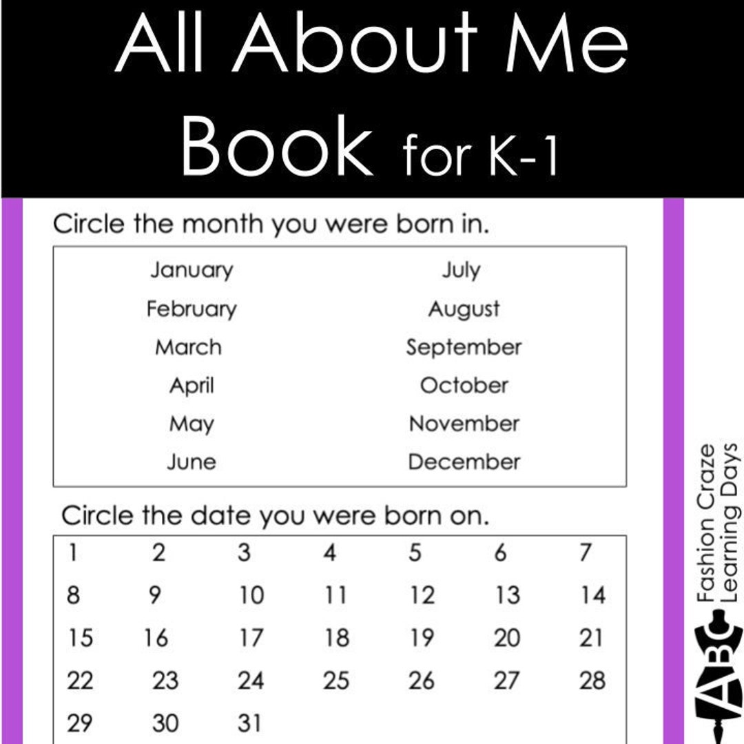 All About Me Book for K-1 Star Student Activities - Etsy