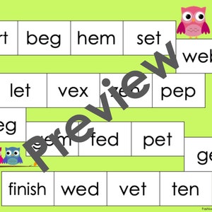 Short Vowel CVC Game Boards - Etsy