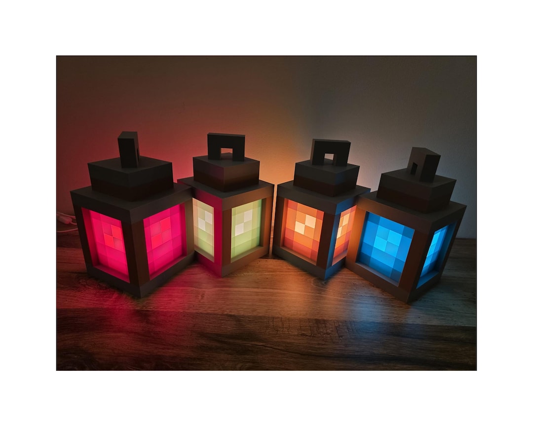 Pixelated Lantern – RGB & Static Colors | Remote Controlled LED Night ...