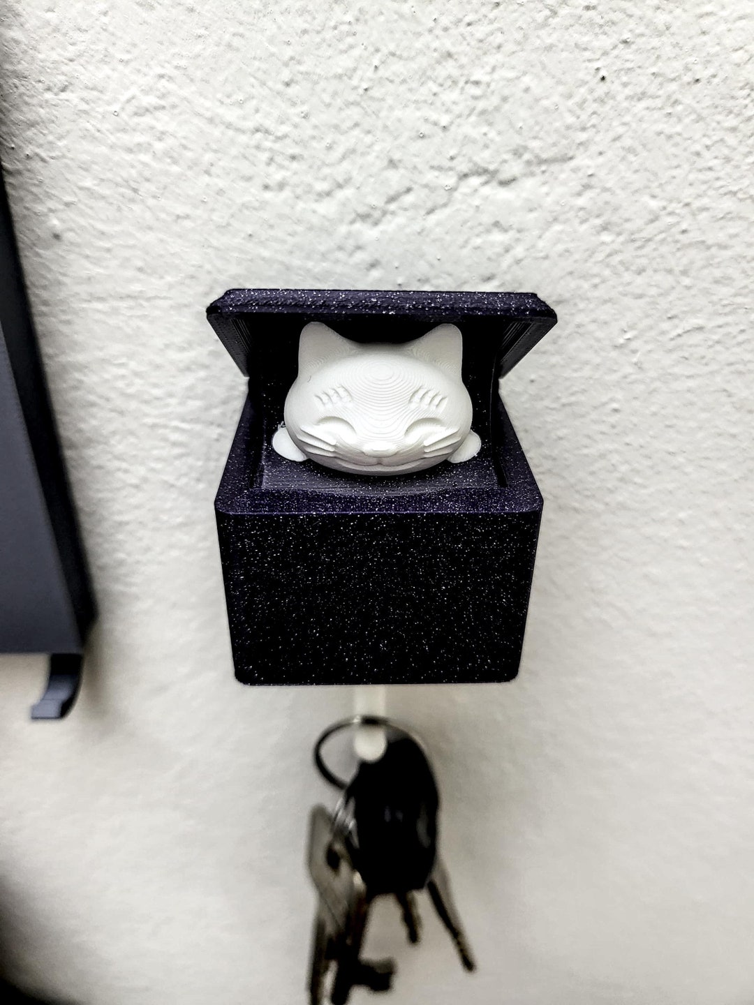 Cat Tail Key Hook Box 3D Printed - Cute Key Holder With Pop-up Cat Head ...