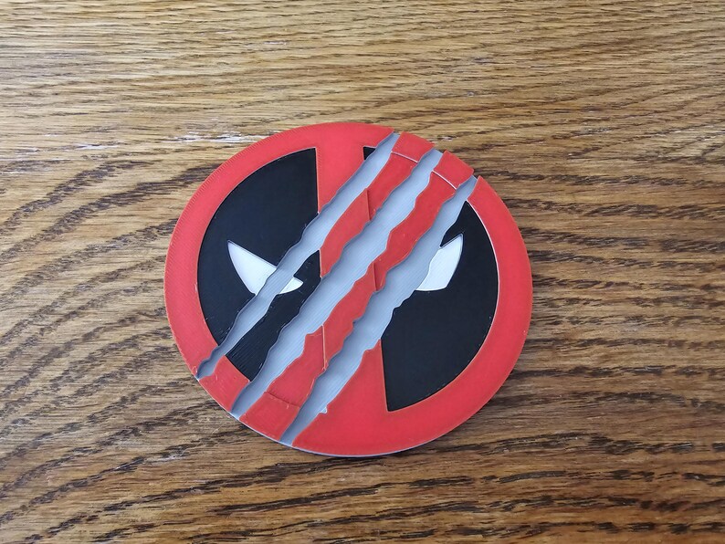 Set of 4 Deadpool Coasters 3D Printed Drink Coasters Fun and Functional ...