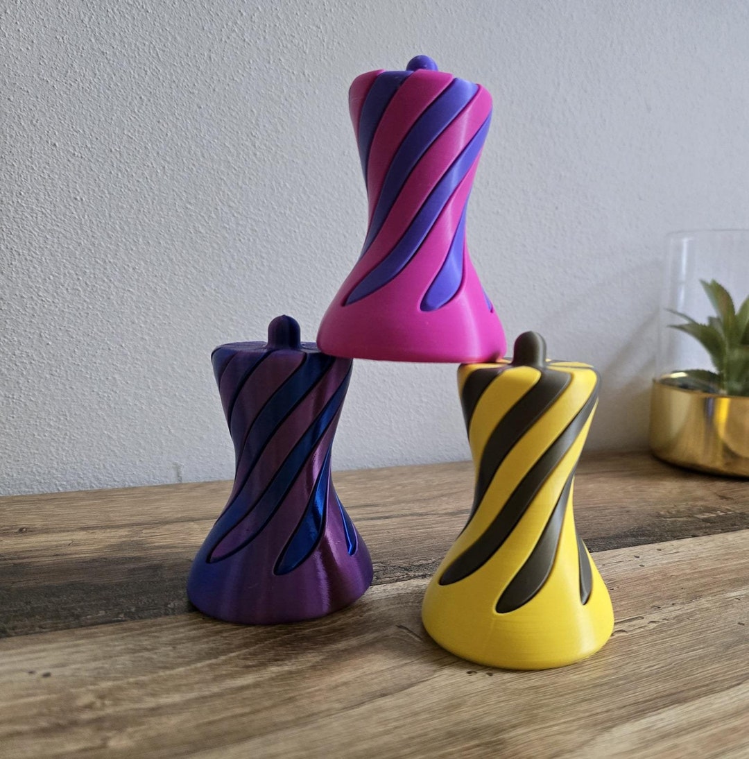 Set of 3! Chess-inspired Spiral Fidget Toy - 3D Printed Twist Puzzle ...