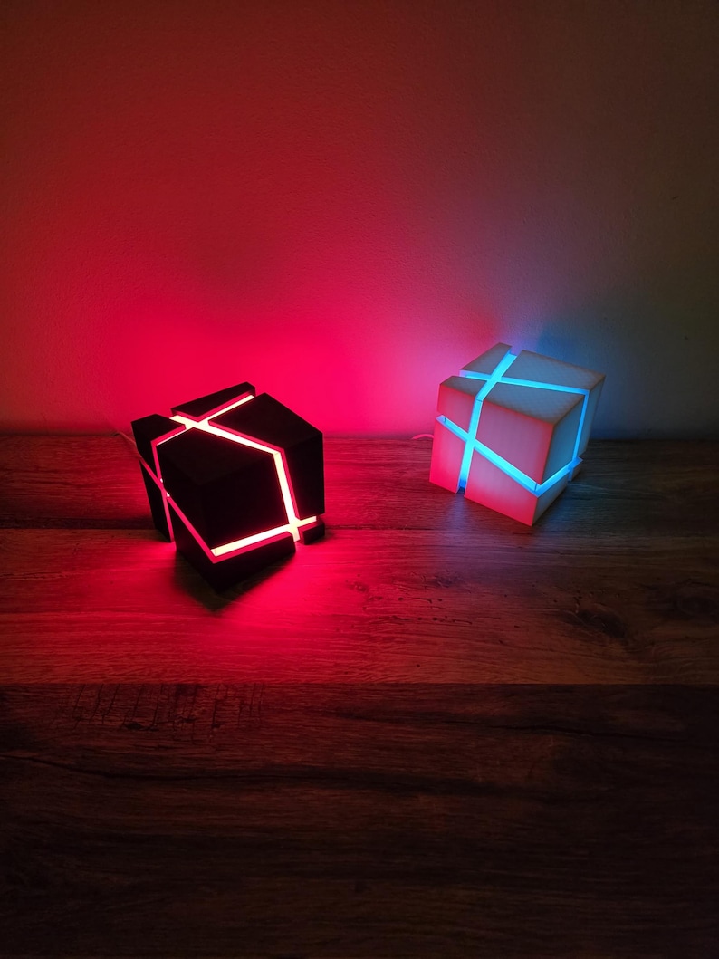 3D Printed Crack Cube Lamp – USB LED Light With 1.5m Cable – Unique ...