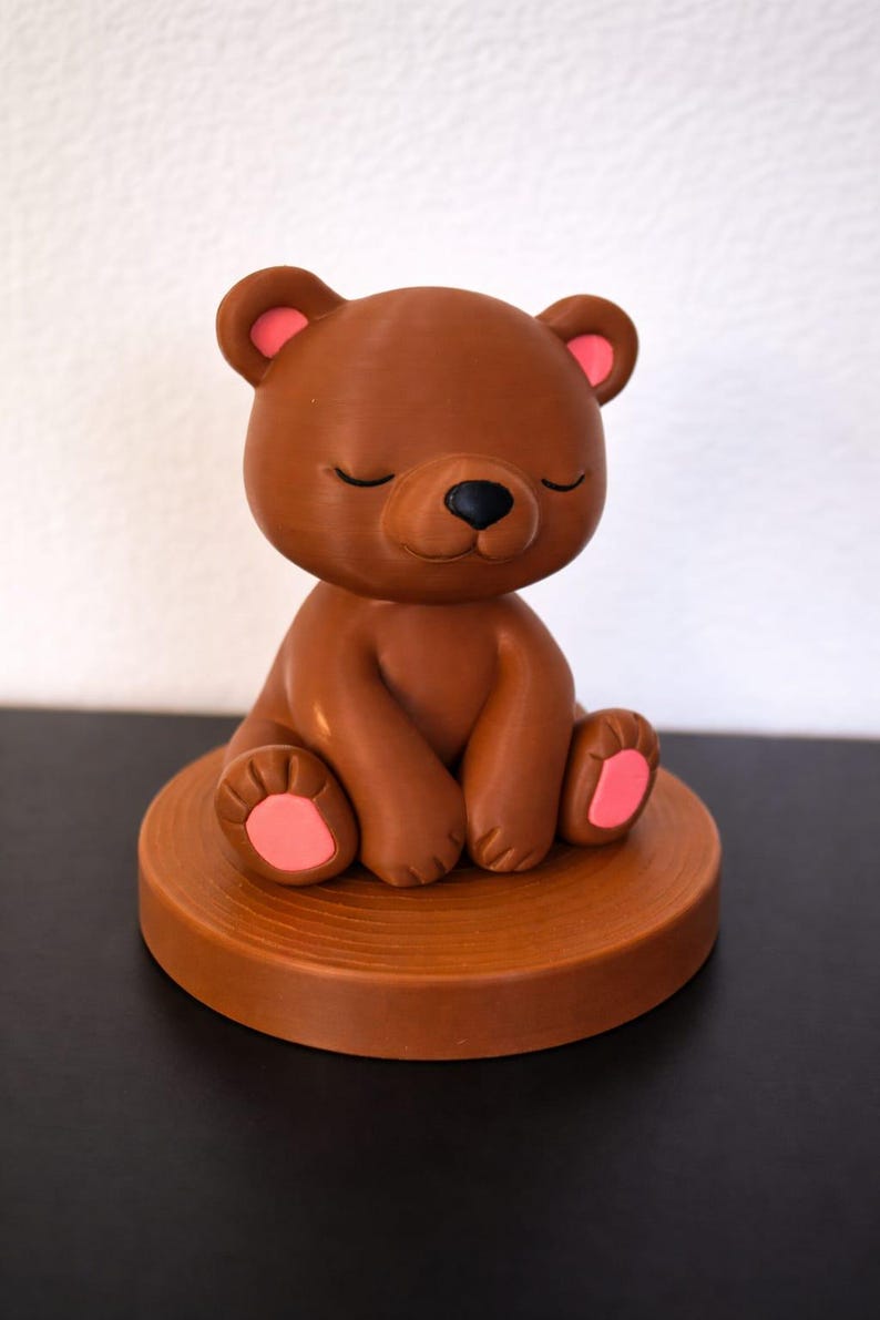 Modern Bear Figurine - 3D Printed Bear Decor - Nursery Shelf Decoration ...