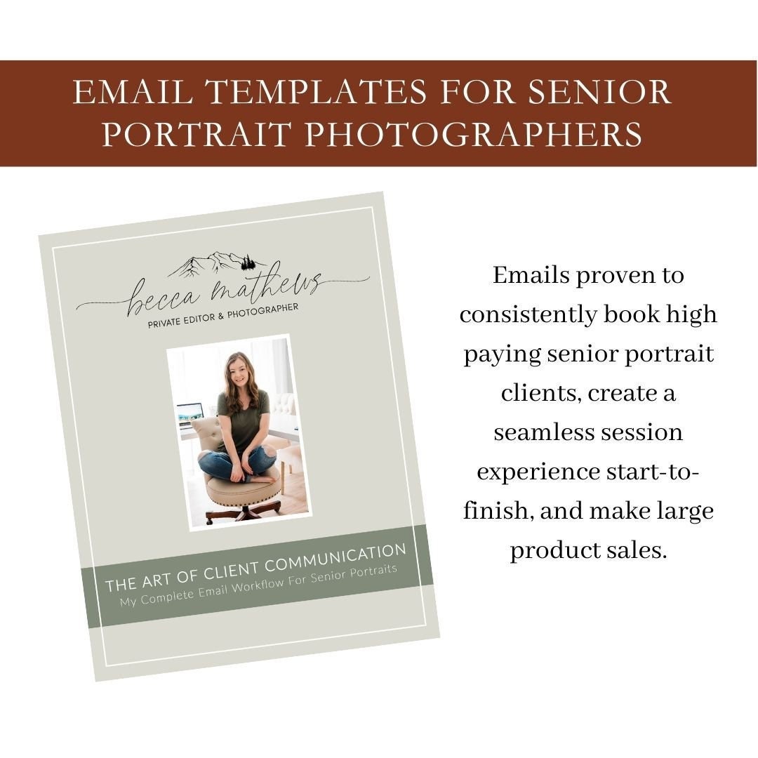 Email Templates for Senior Portrait Photography, Photography Course ...