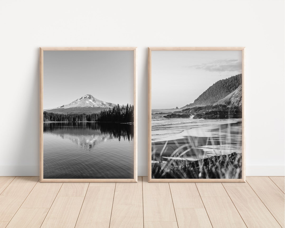 Oregon Pacific Northwest Black and White Photography Wall Art Bundle ...