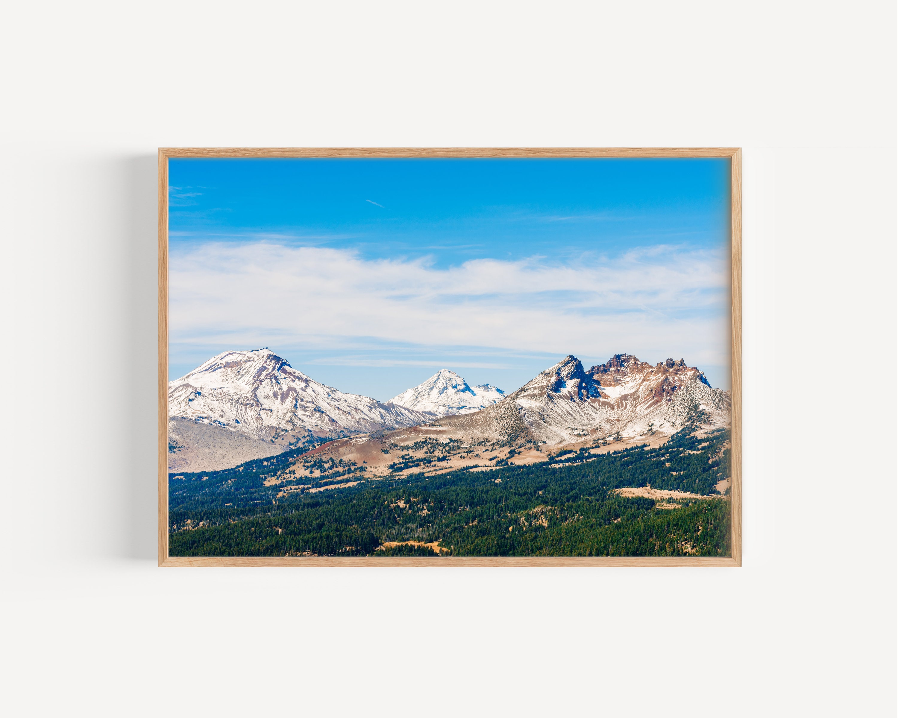 Oregon Three Sisters Mountains Photography Wall Art, Landscape Art ...
