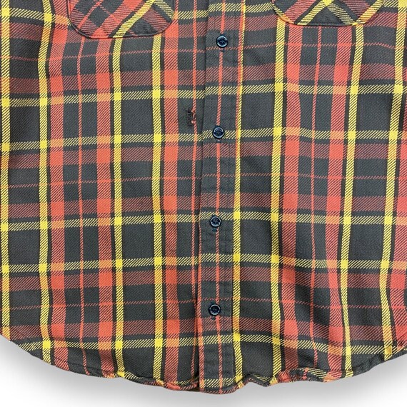 1970s Mr Leggs Thick Cotton Red & Brown Flannel - Siz… - Gem