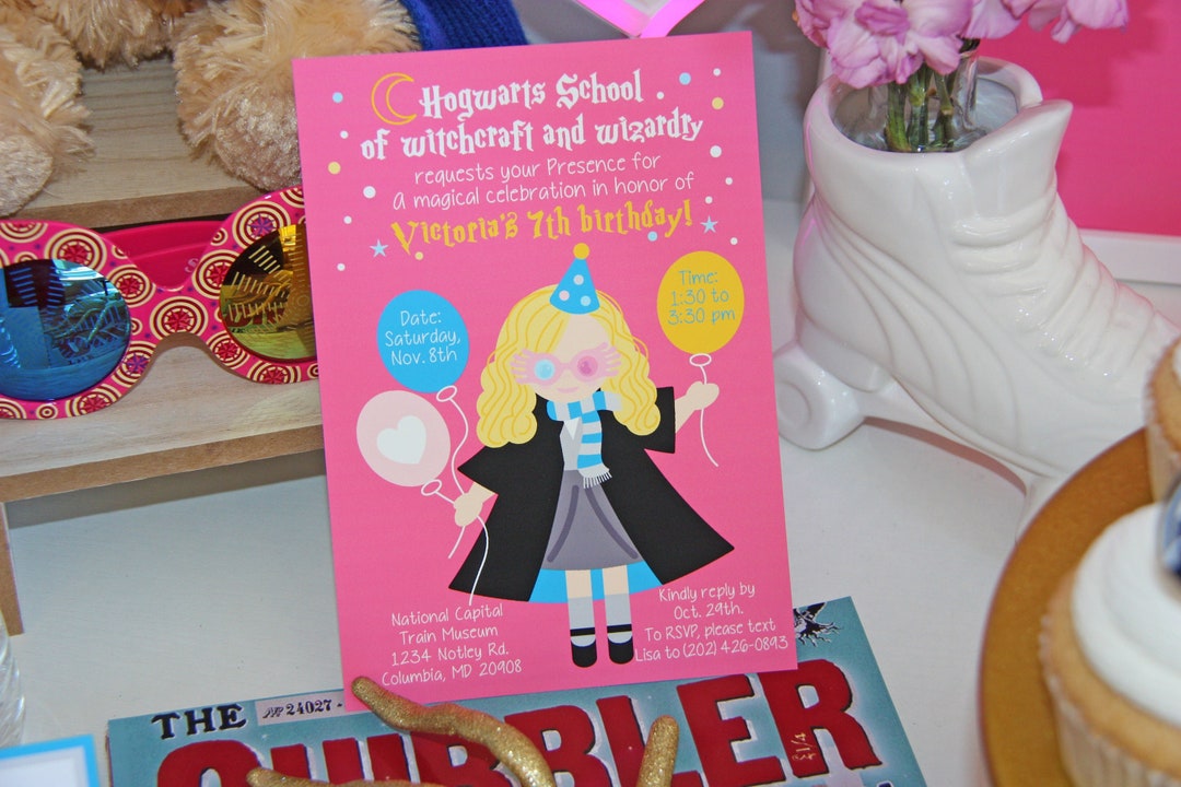 Luna Magical Invitation, Magical Birthday Invitation, Wizard Invitation ...