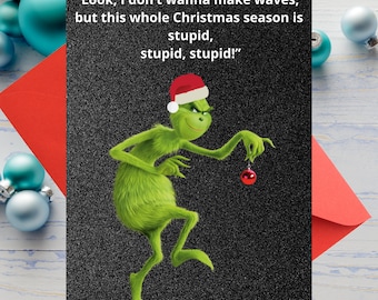 Funny Grinch Christmas Card - Etsy
