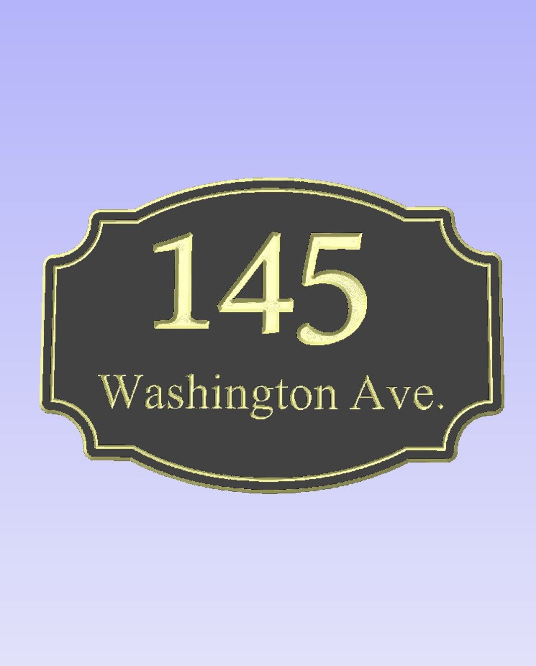Traditional House Number SVG DXF CNC File | Address Street Name Sign ...