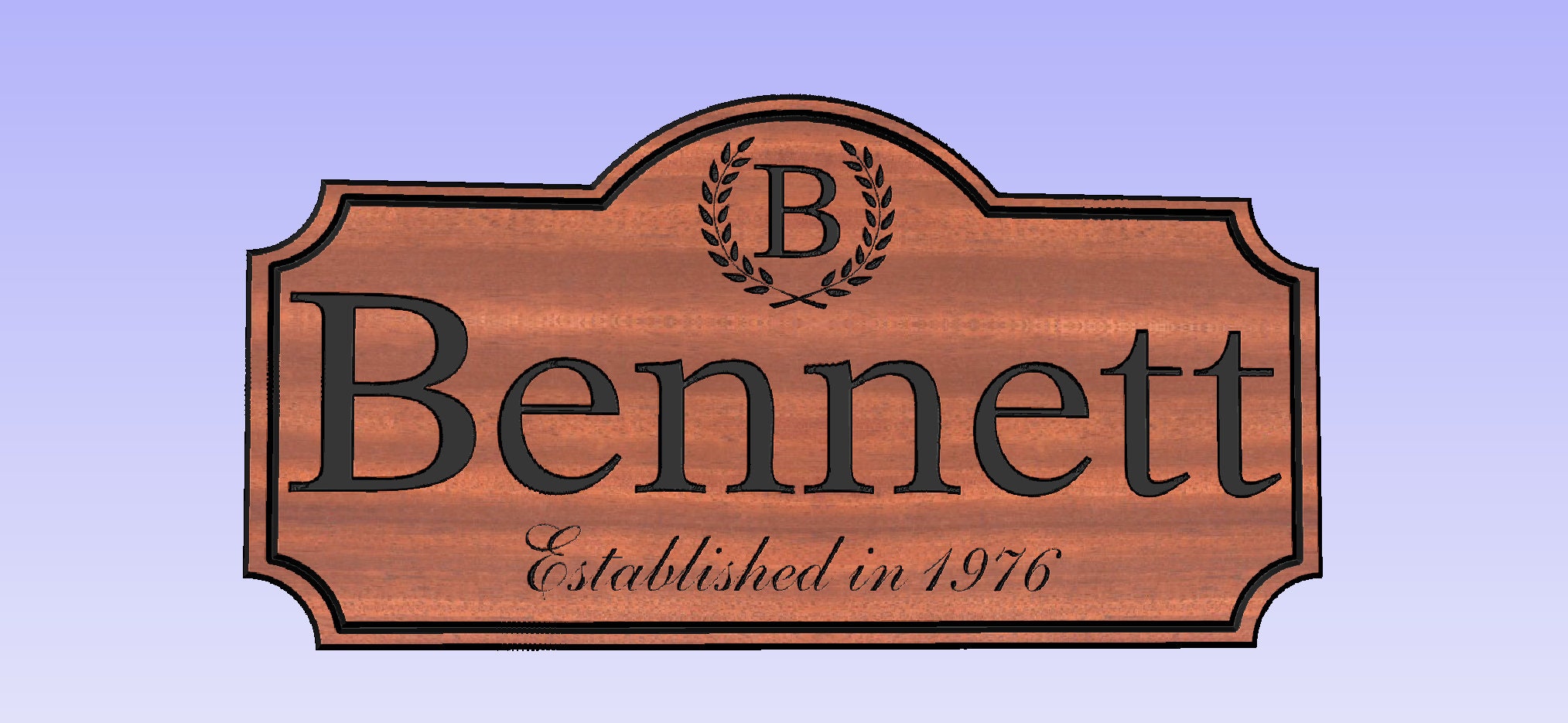 Custom Family Name Sign Crest/plaque Digital SVG DXF PDF File for Cnc ...