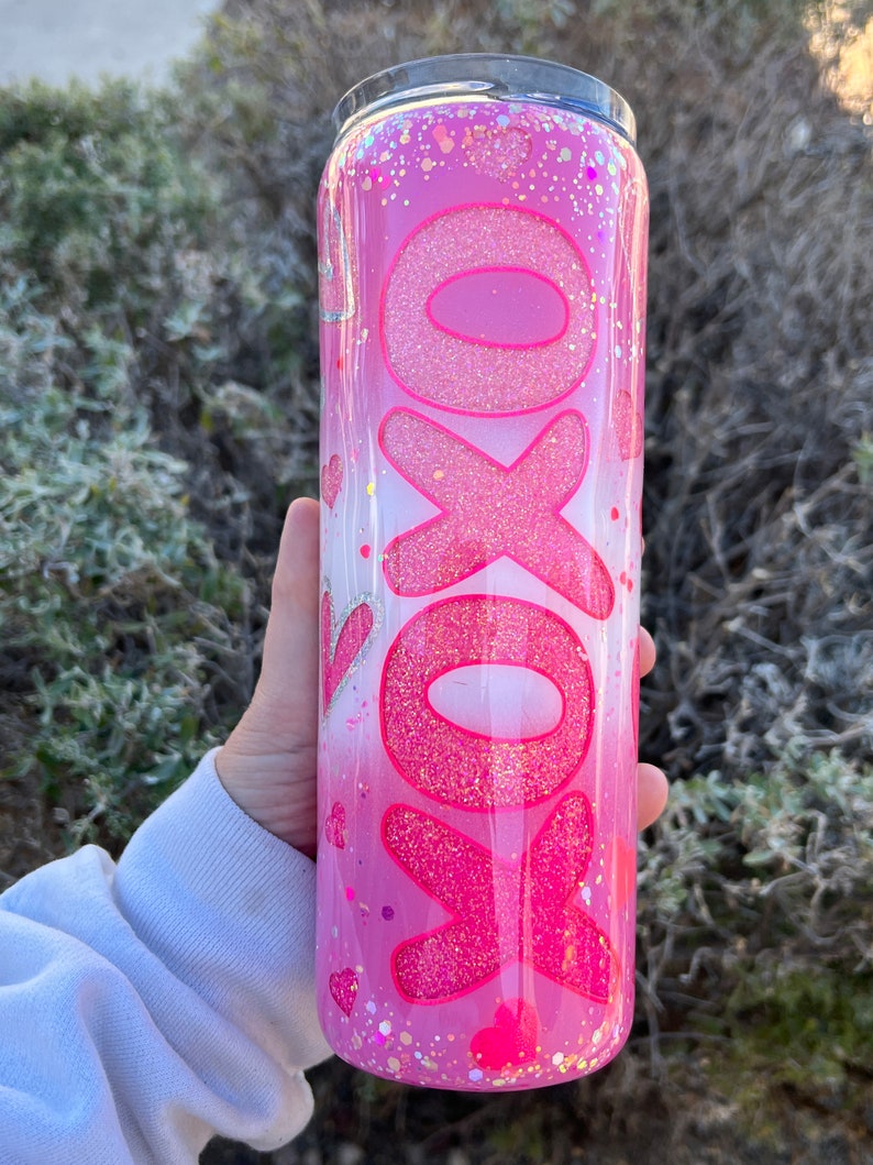 Valentines Peek a Boo Love Pink Glitter Tumbler 20oz - Etsy