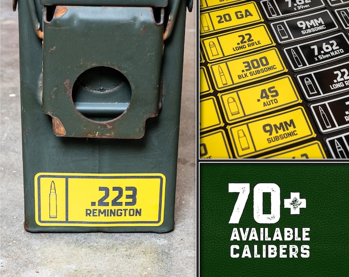 Ammo Can Bullet Vinyl Decal Label Stickers Various Calibers - Etsy