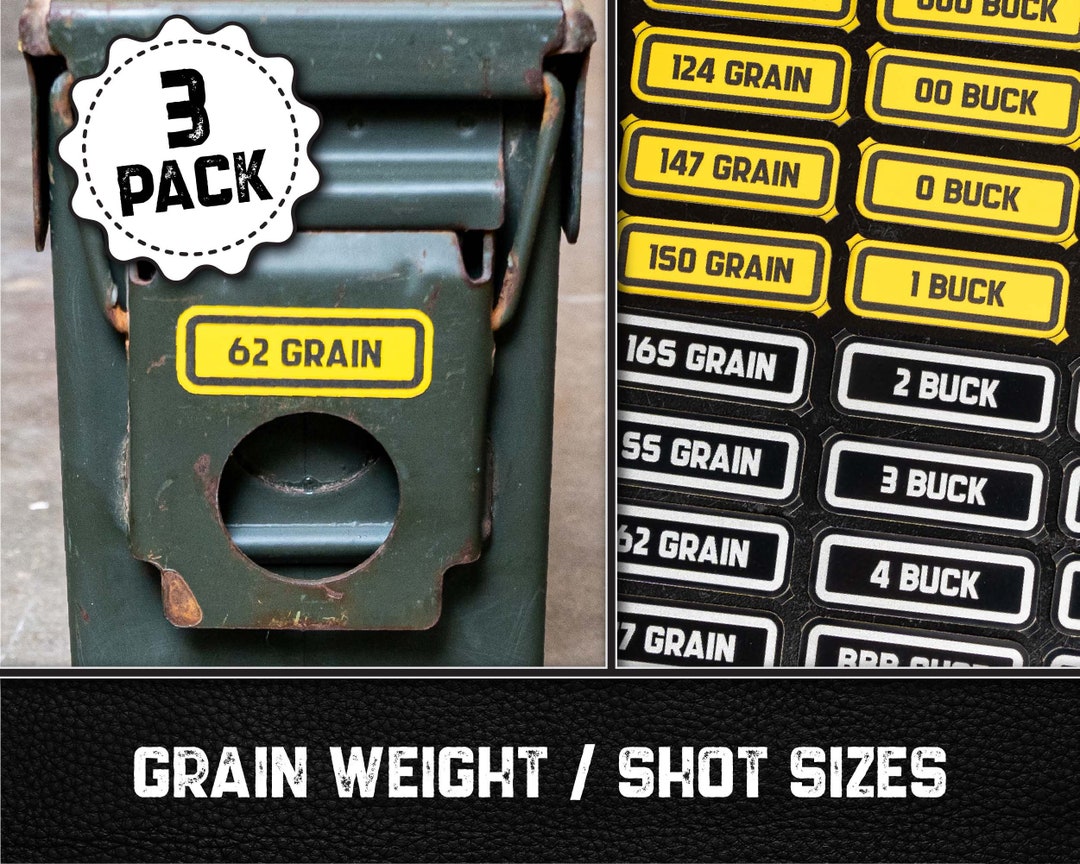 Ammo Can Label Stickers: Grain Weight & Shot Size - 3 Pack - Etsy