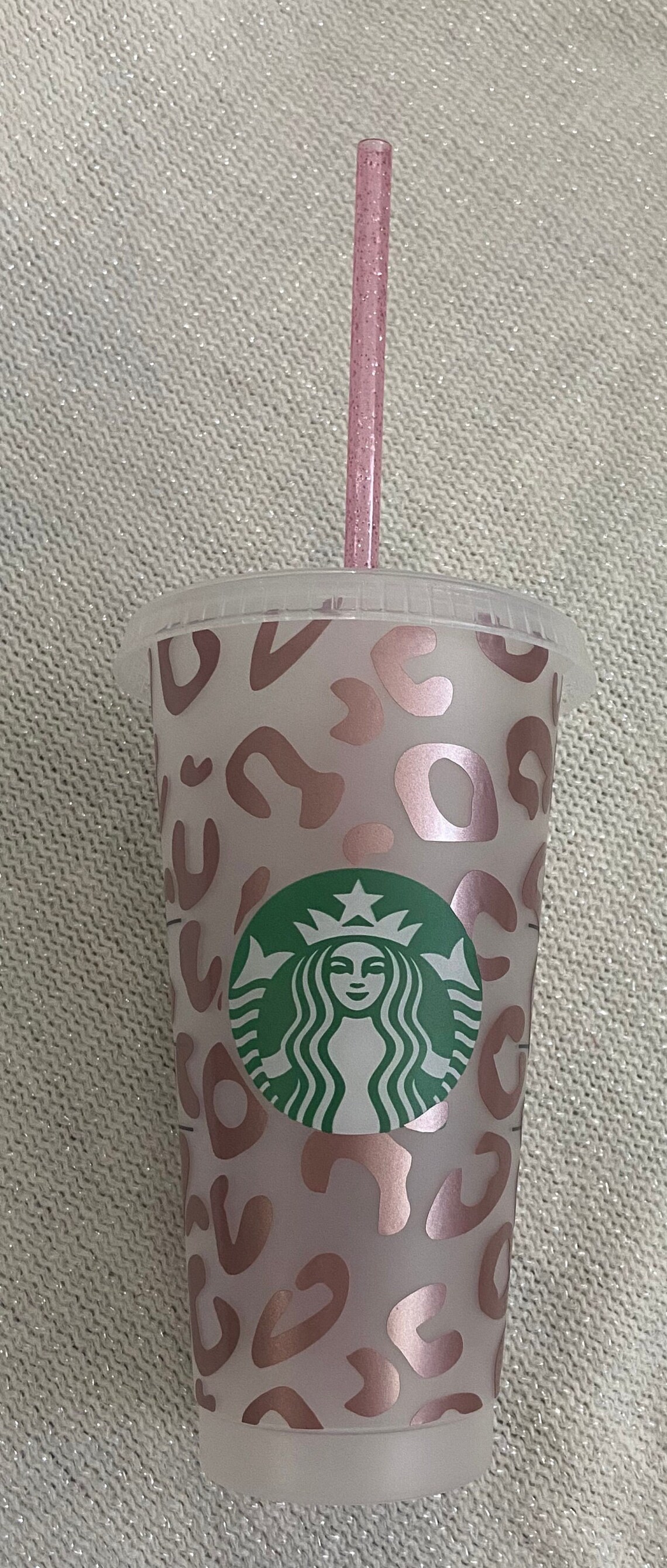 Rose Gold Cheetah Starbucks Cold Cup Venti Cold Cup Cheetah - Etsy