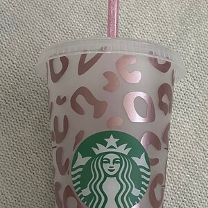 Rose Gold Cheetah Starbucks Cold Cup Venti Cold Cup Cheetah - Etsy