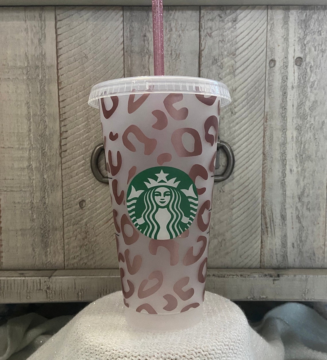 Rose Gold Cheetah Starbucks Cold Cup Venti Cold Cup Cheetah - Etsy