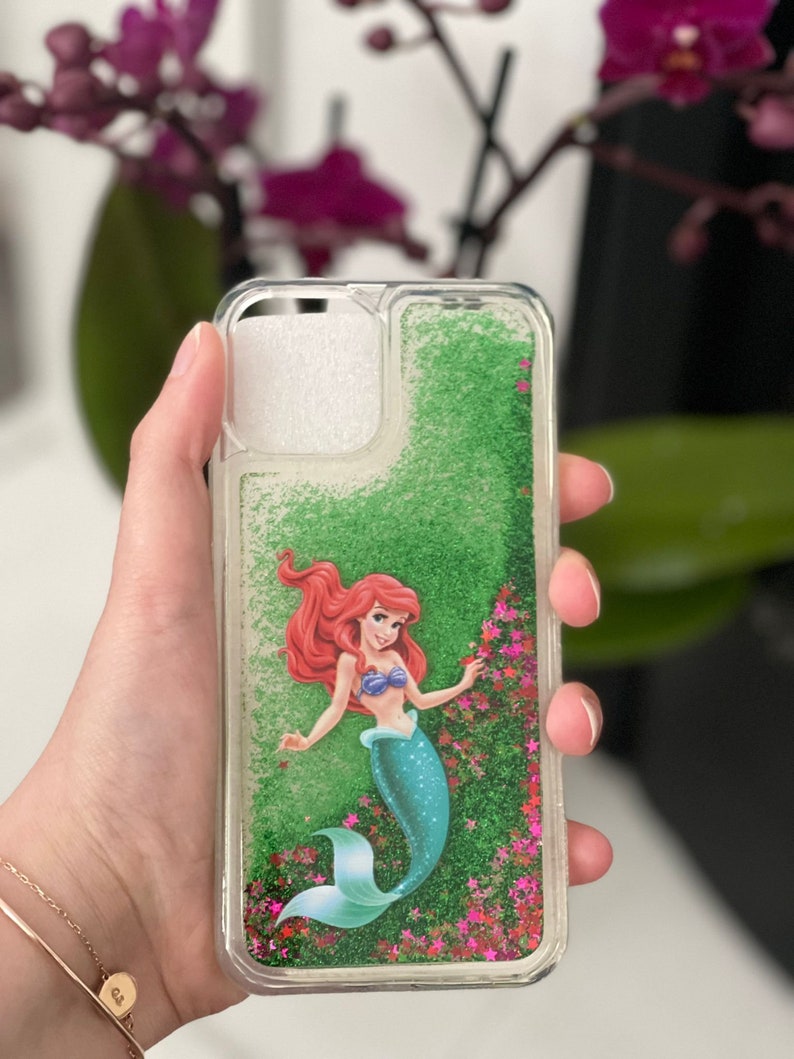 Disney Glitter Liquid Phone Case Cover Quicksand iPhone XR 11 12 13 14 ...