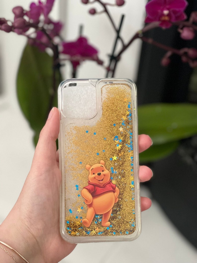 Disney Glitter Liquid Phone Case Cover Quicksand iPhone XR 11 12 13 14 ...