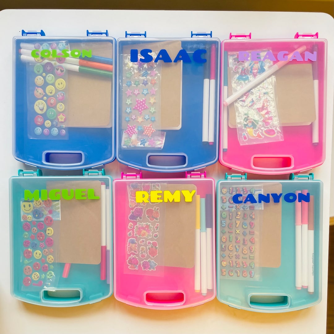 Personalized Art Case and Supplies for Kids, Marker Box, Pencil Box ...