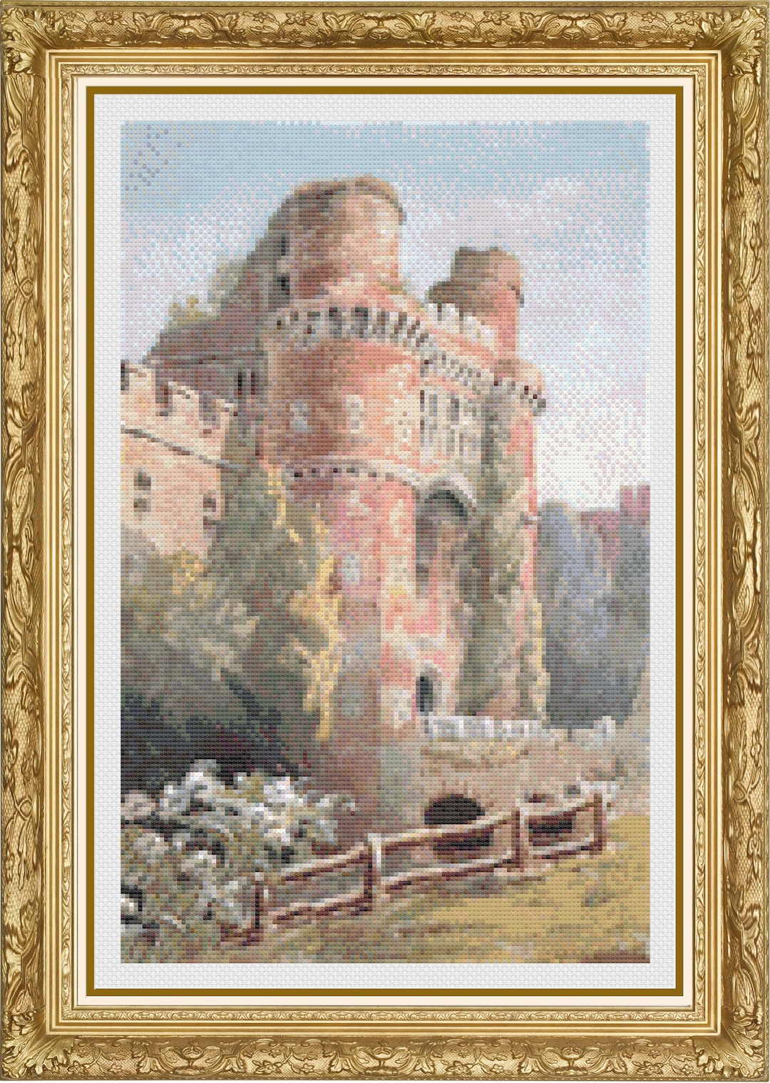 Romantic Medieval Castle Instant Download Cross Stitch Pattern ...
