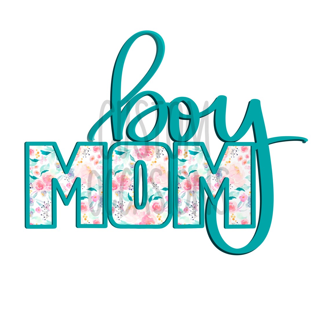 Boy Mom Floral PNG - Etsy