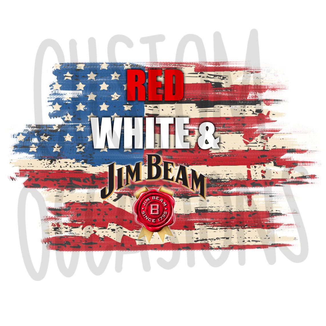 Red White & Jim Beam Flag PNG - Etsy
