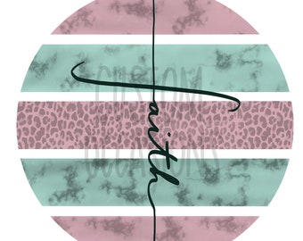Faith Cross Leopard, Pink, Glitter PNG and JPEG - Etsy