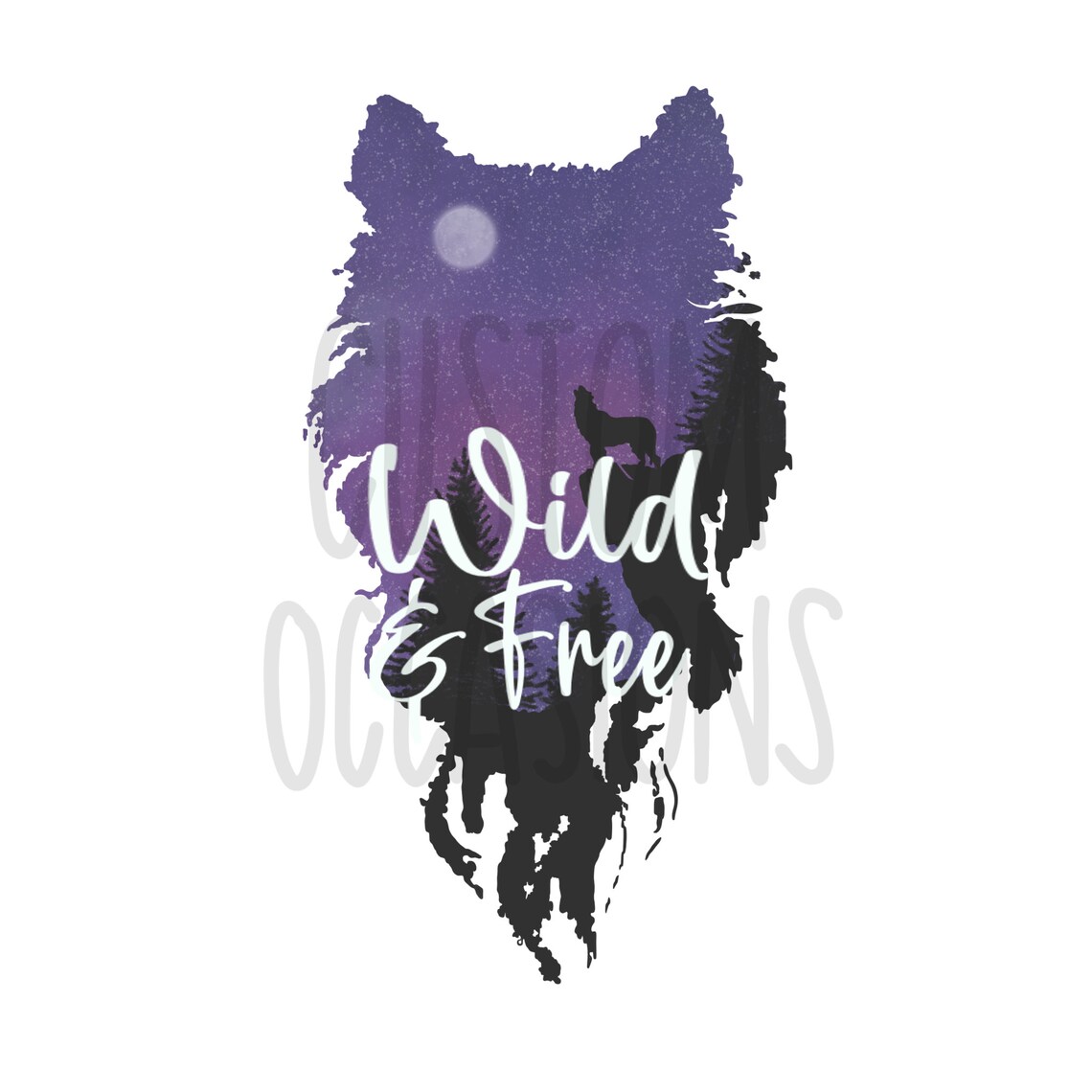 Wild and Free Wolf PNG - Etsy