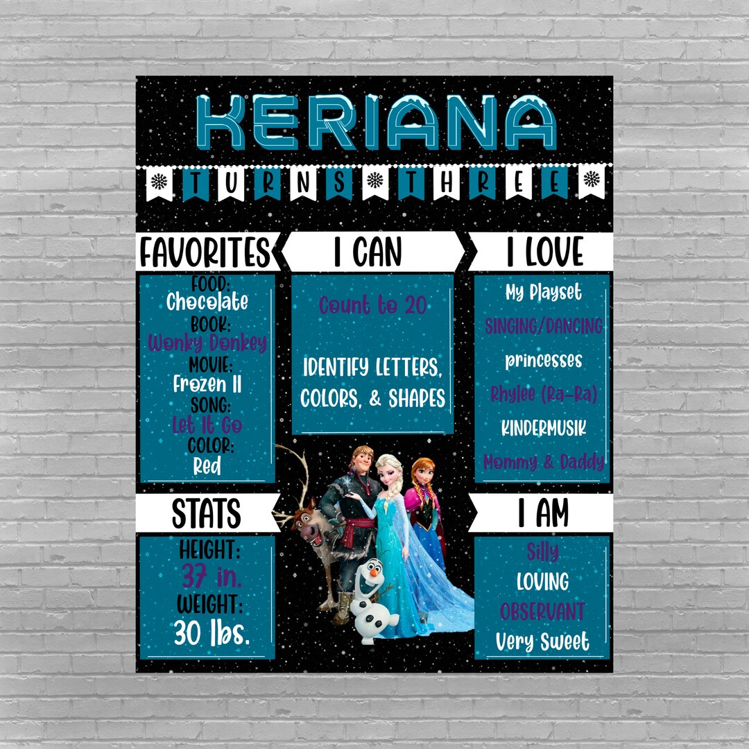 Custom Frozen Birthday Board - Etsy