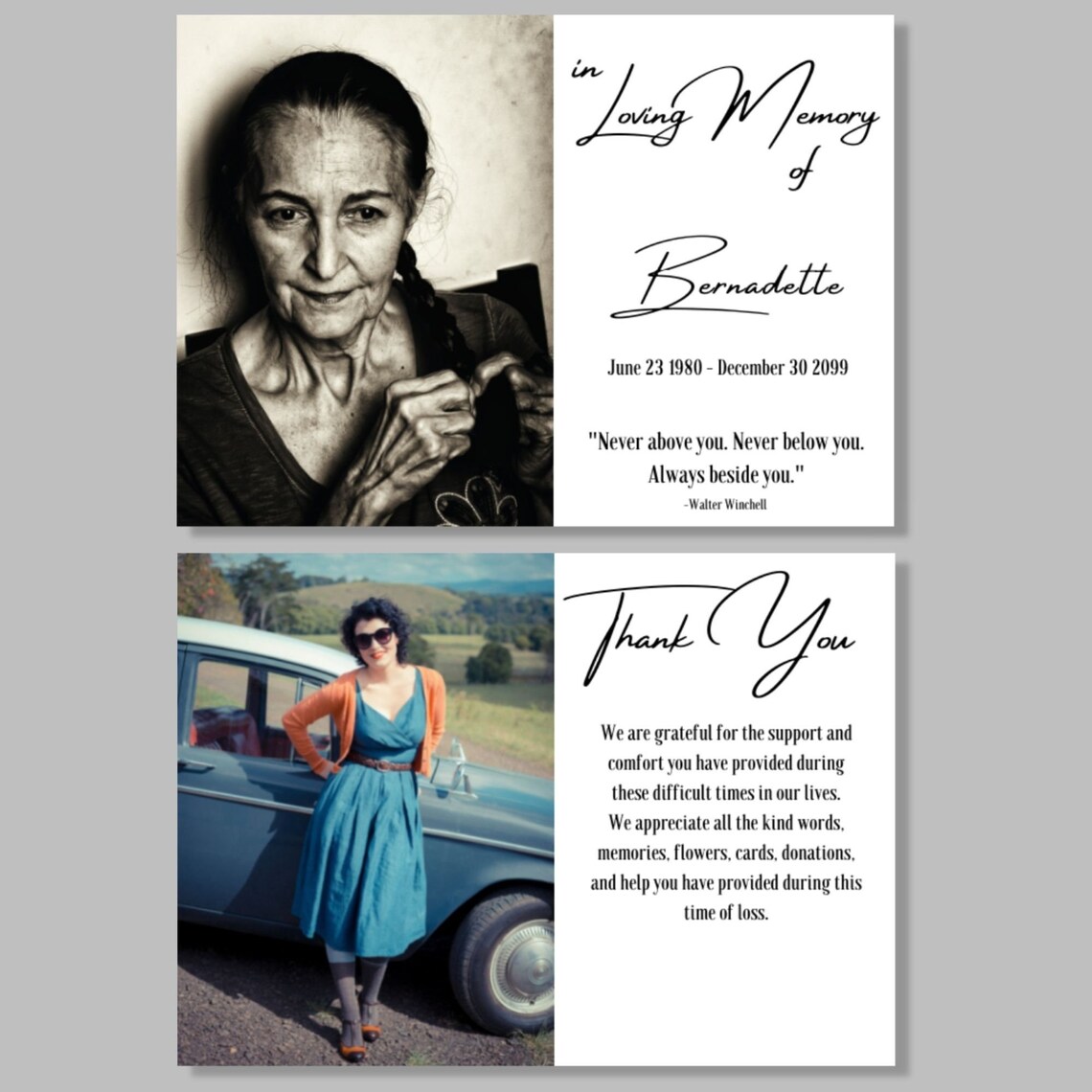 Bereavement Card Design | Thank You Cards | Template Printable | Thank ...