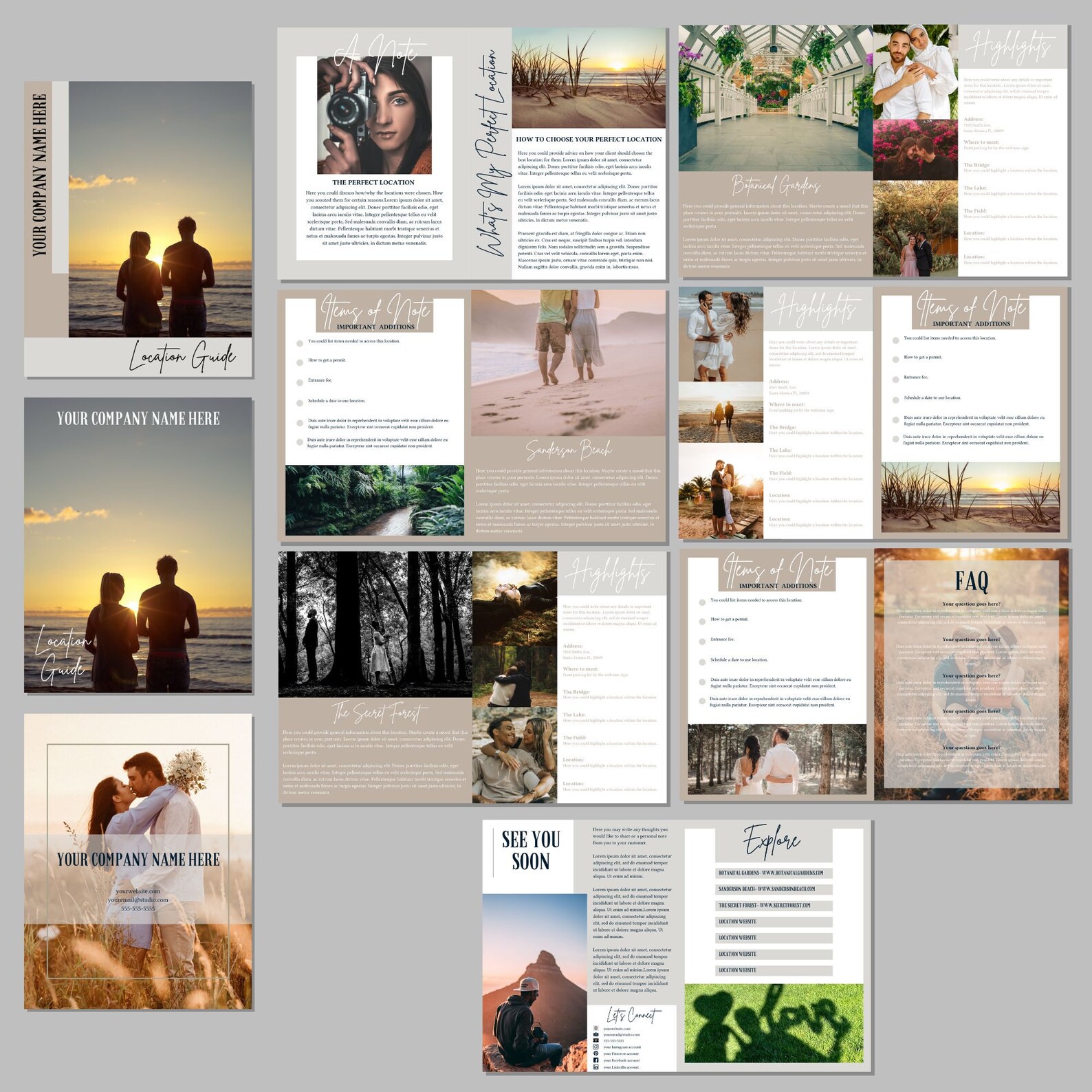 Photography Location Guide | Canva Template | Location Book | Client ...