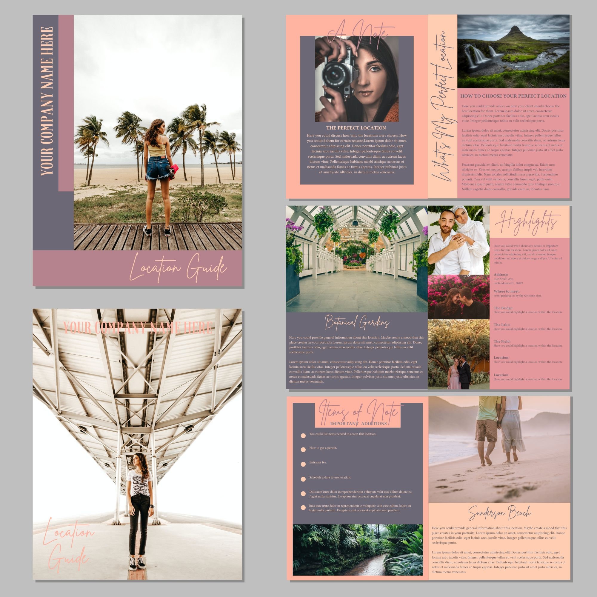 Photography Location Guide | Canva Template | Location Book | Client ...