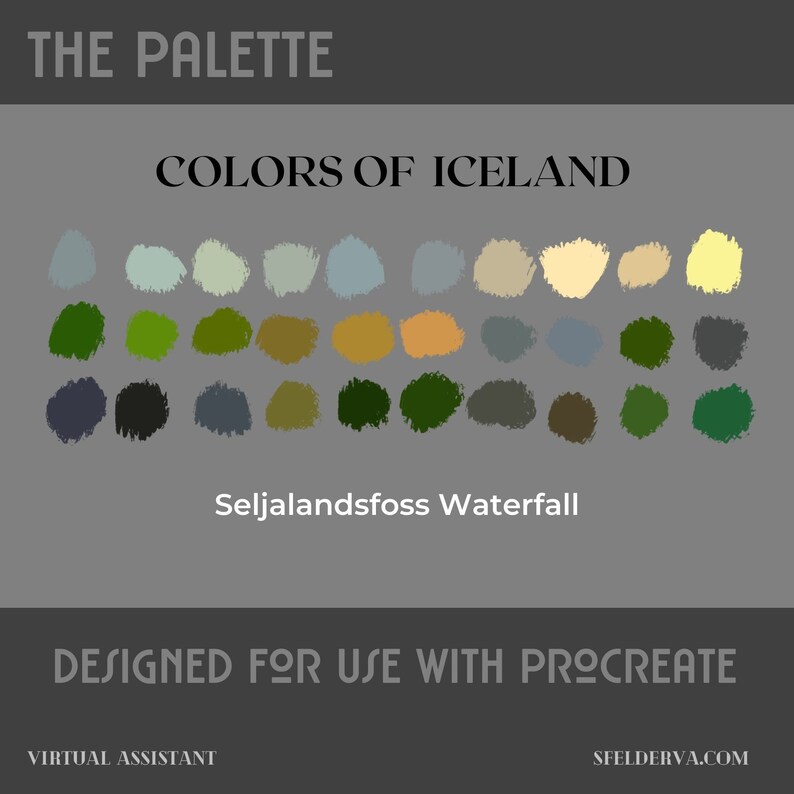 Procreate Color Palette | Colors of Iceland | Color Swatches | iPad ...