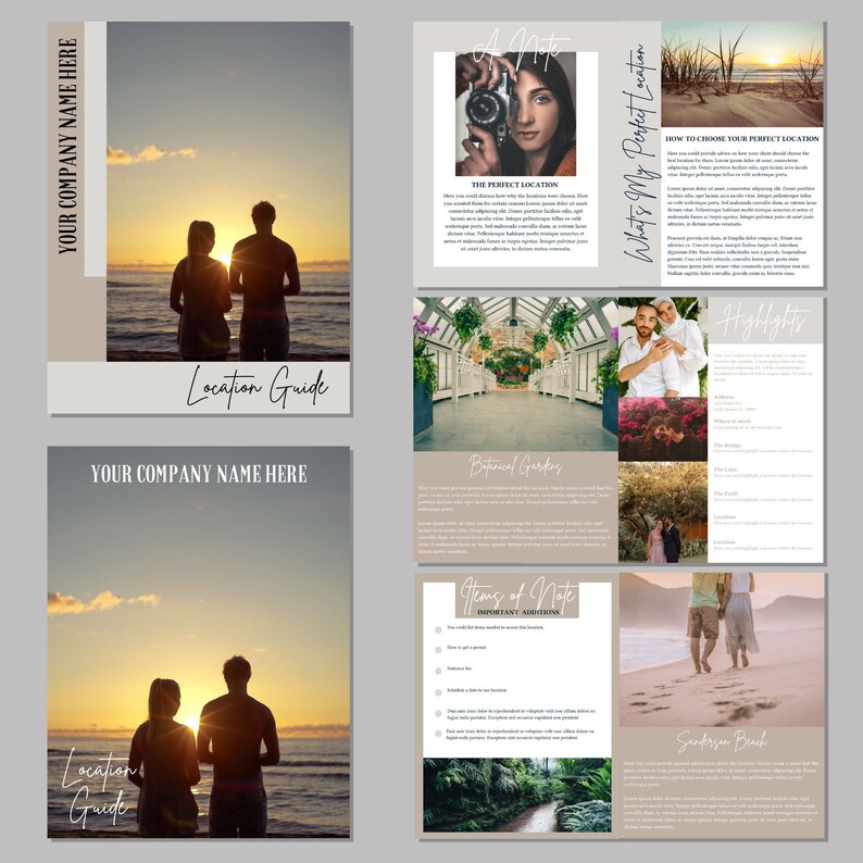 Photography Location Guide | Canva Template | Location Book | Client ...