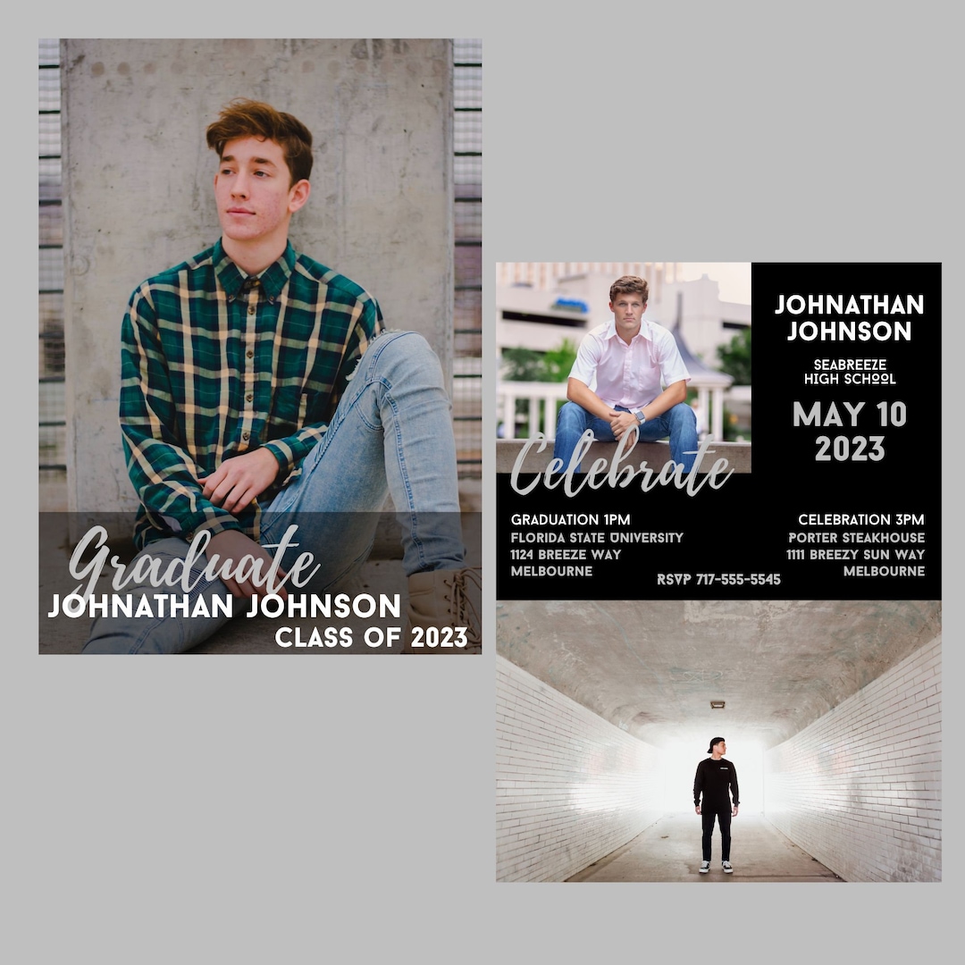 2023 Graduation Invitation | Announcement | Canva Invite Template ...