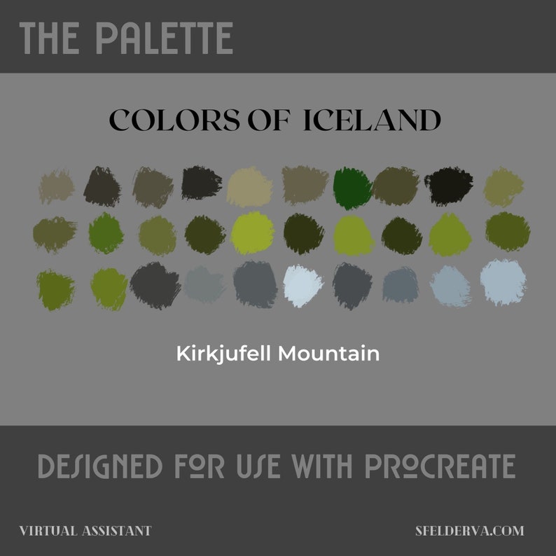 Procreate Color Palette | Colors of Iceland | Color Swatches | iPad ...