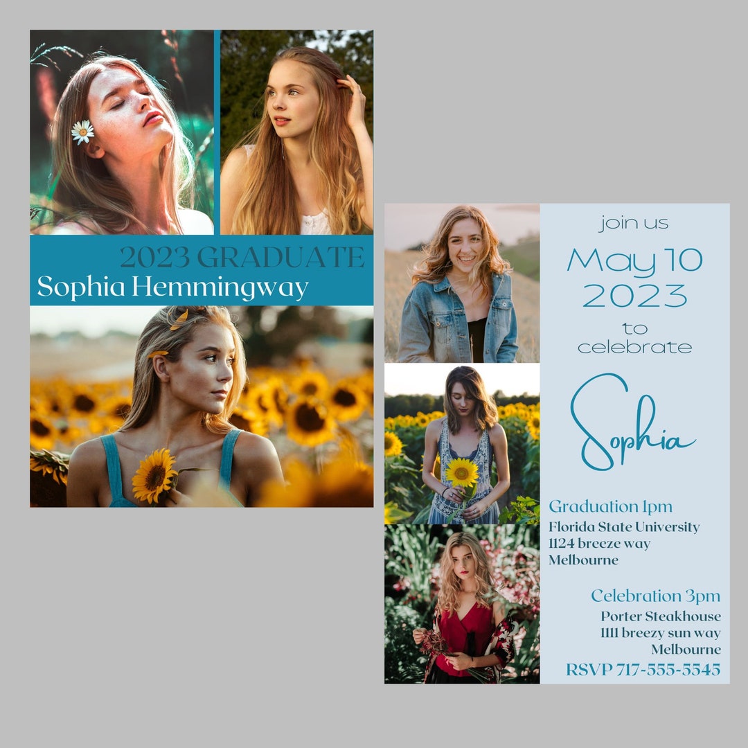 2023 Graduation Invitation | Announcement | Canva Invite Template ...