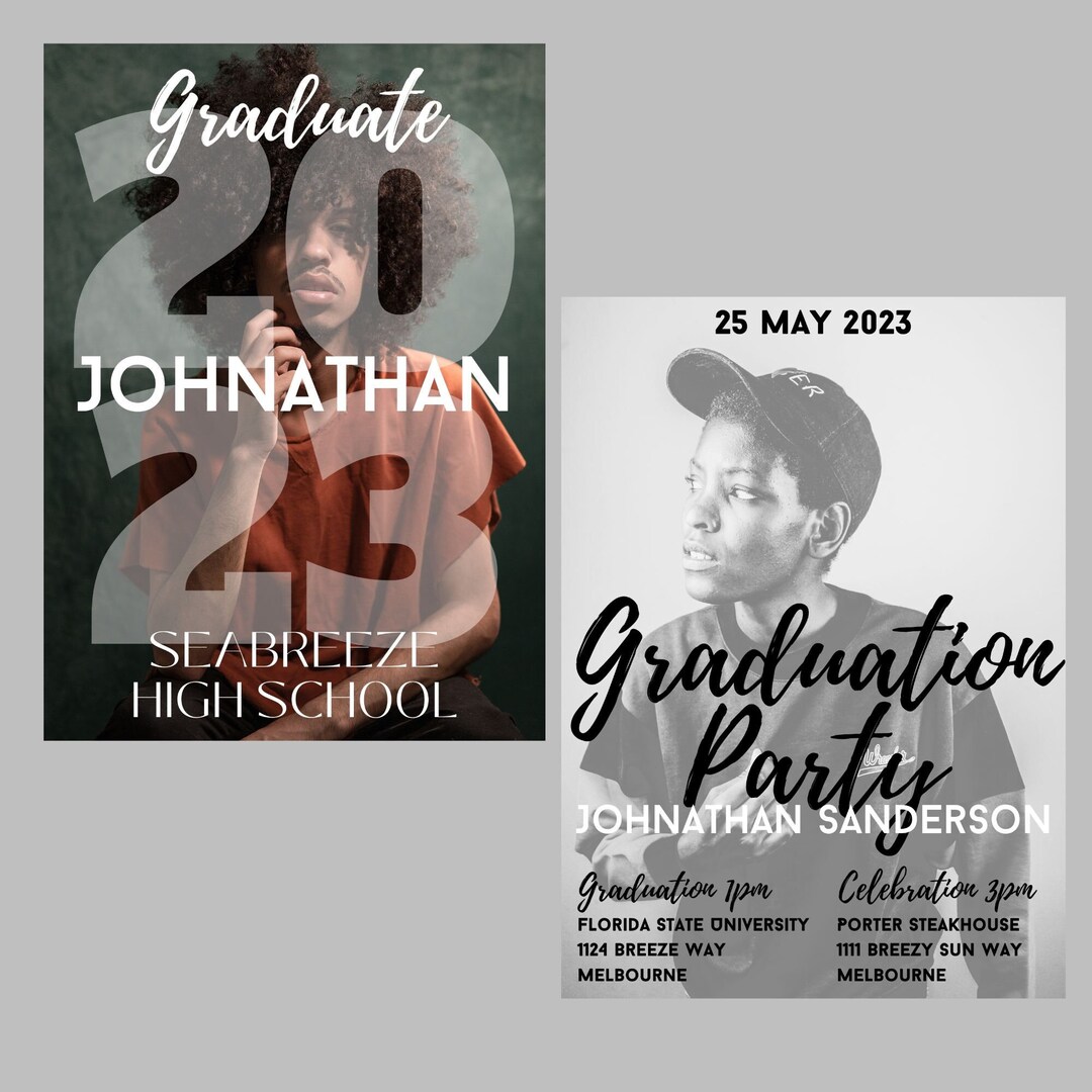 2023 Graduation Invitation | Announcement | Canva Invite Template ...