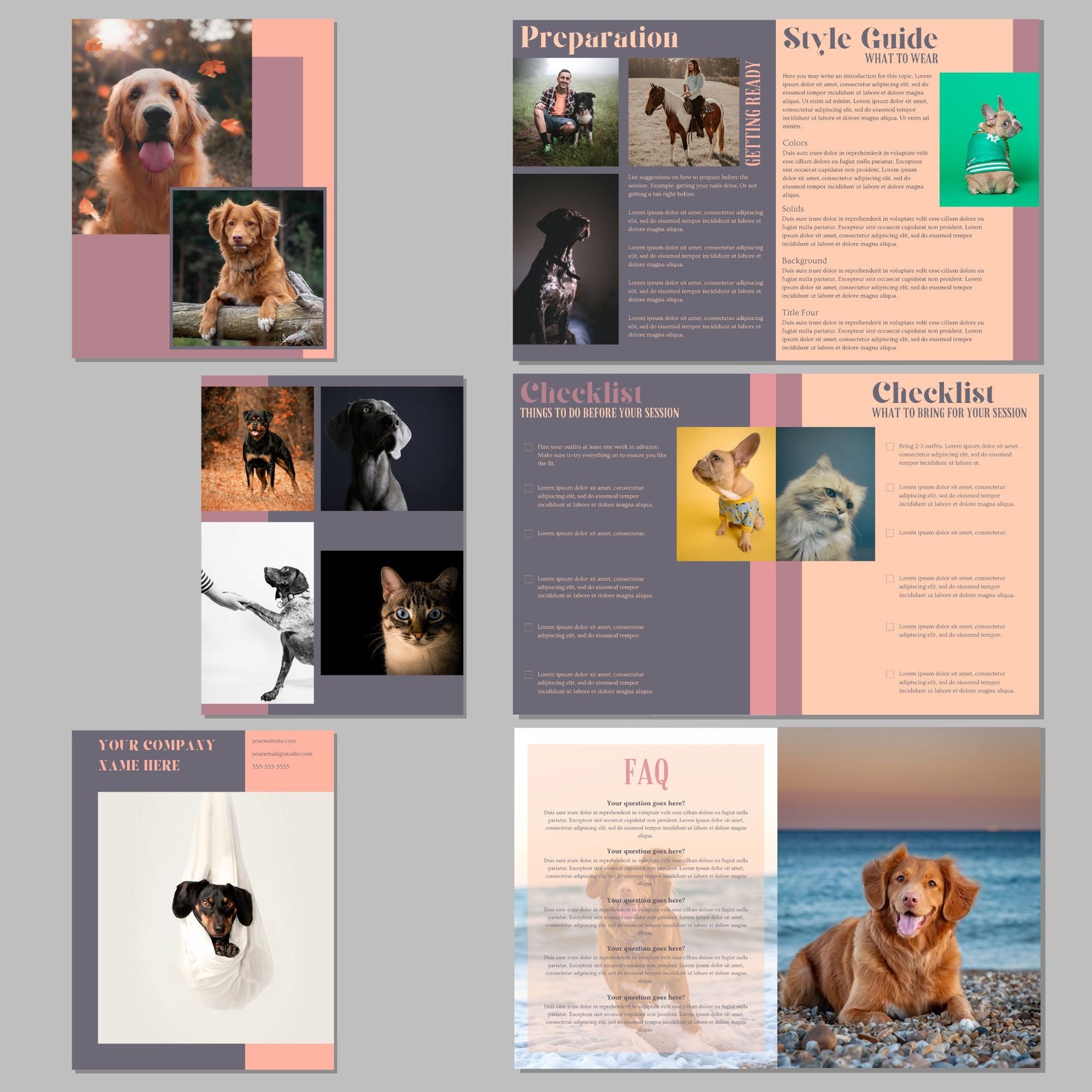 Pet Photography Welcome Guide | Canva Template | Welcome Book | Client ...