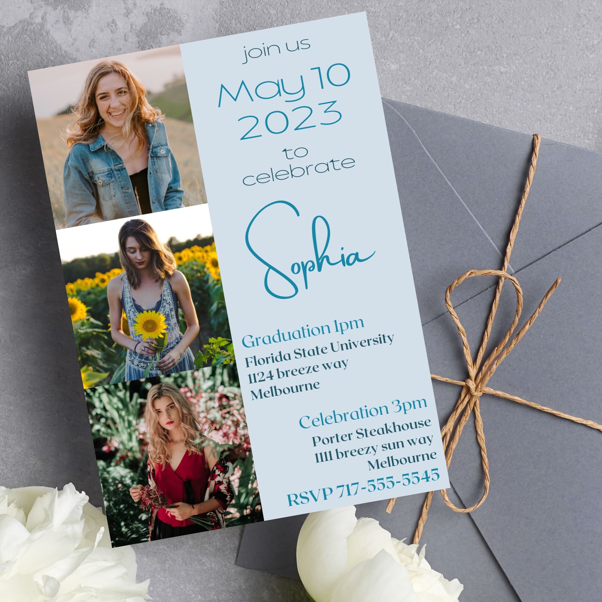 2023 Graduation Invitation | Announcement | Canva Invite Template ...