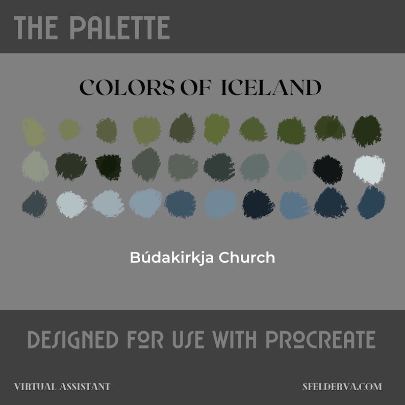 Procreate Color Palette | Colors of Iceland | Color Swatches | iPad ...