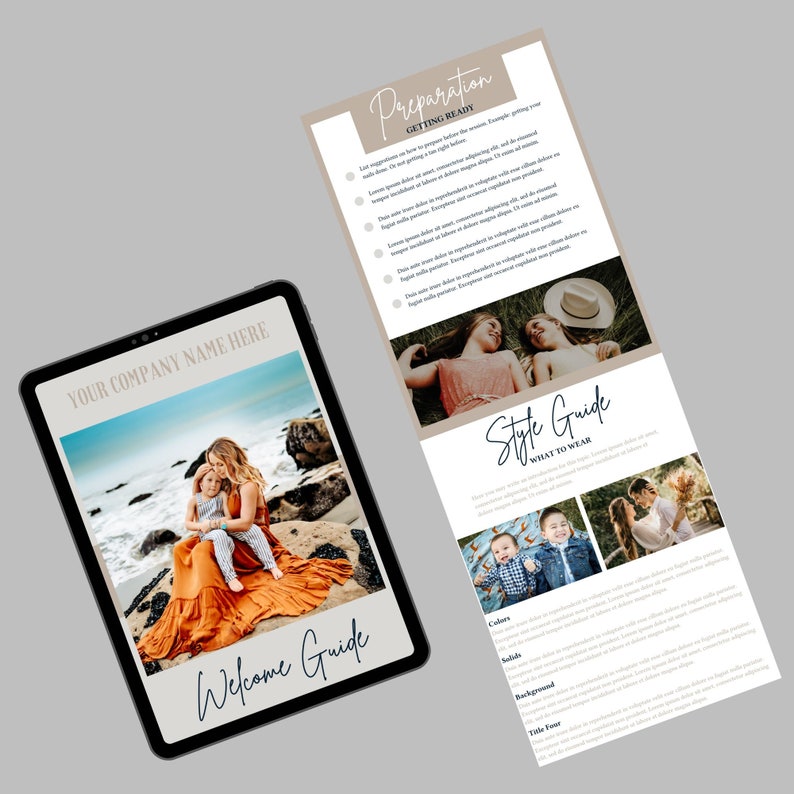 Portrait Photography Welcome Guide Canva Template Styling - Etsy