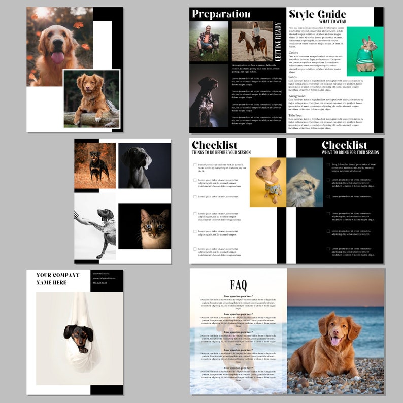 Pet Photography Welcome Guide | Canva Template | Welcome Book | Client ...