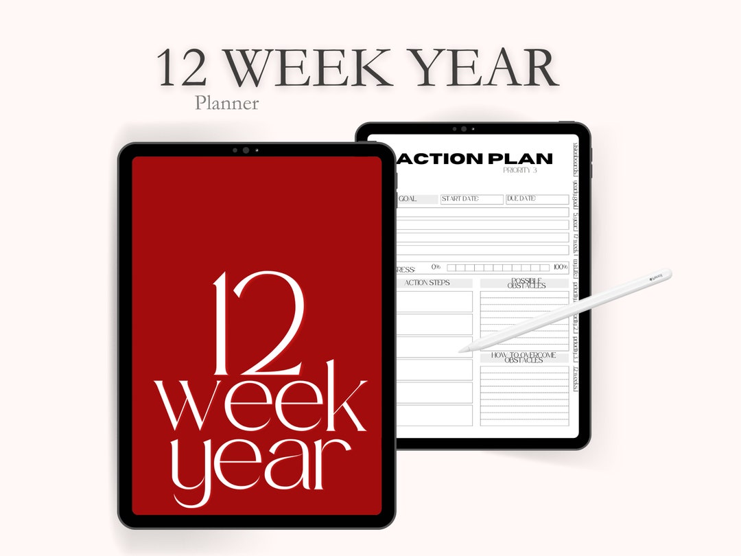 12-week Year Digital Planner I Goal-setting Journal I 12-week Run ...