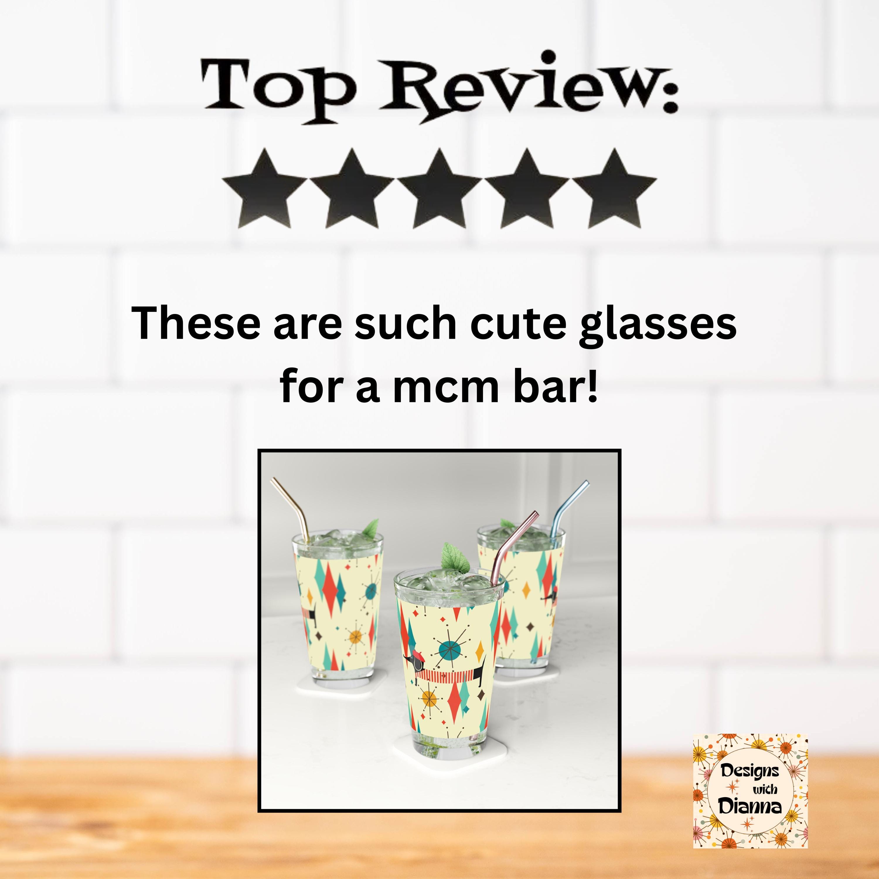 Atomic Dog Dachshund Glass Atomic Dog Drinkware Retro Doxie Dog Gift ...